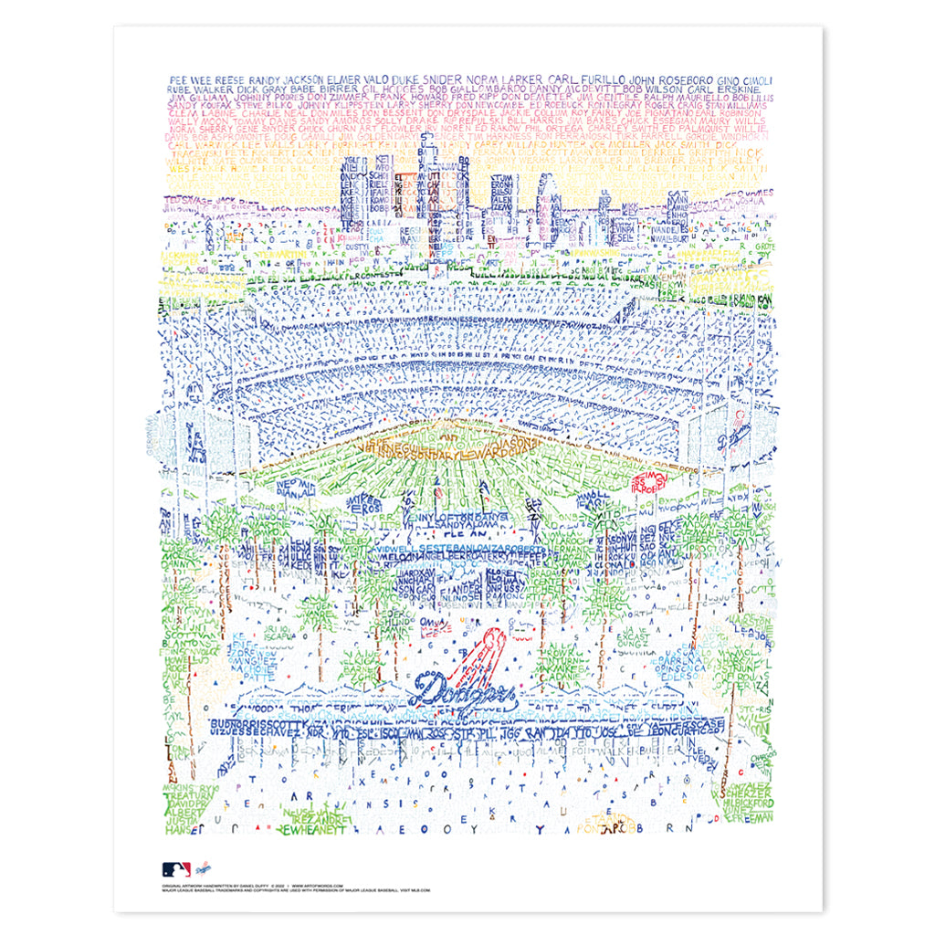 Dodger Stadium Word Art Poster | Dodgers Stadium Gifts & Decor