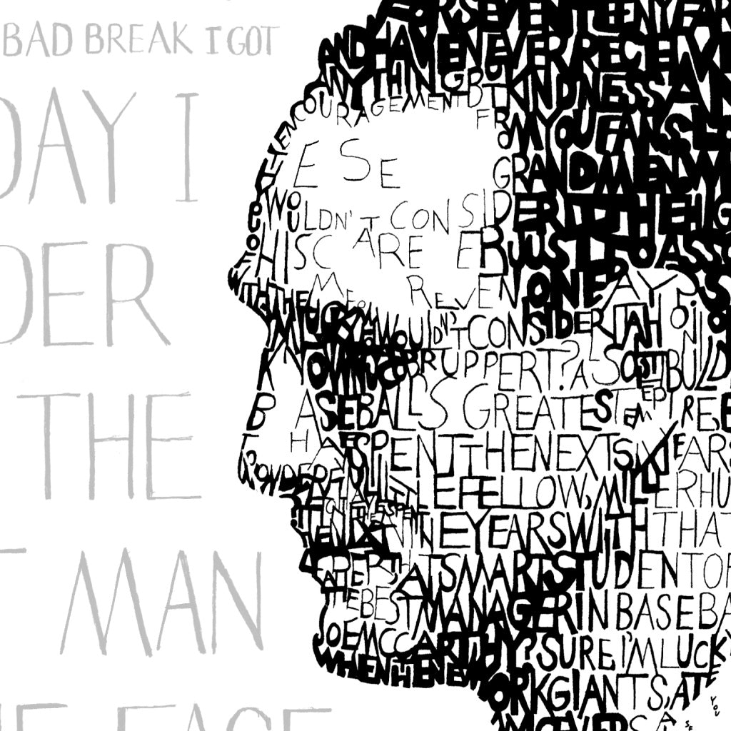 Lou Gehrig Baseball | Yankees Gifts For Dad | Art of Words