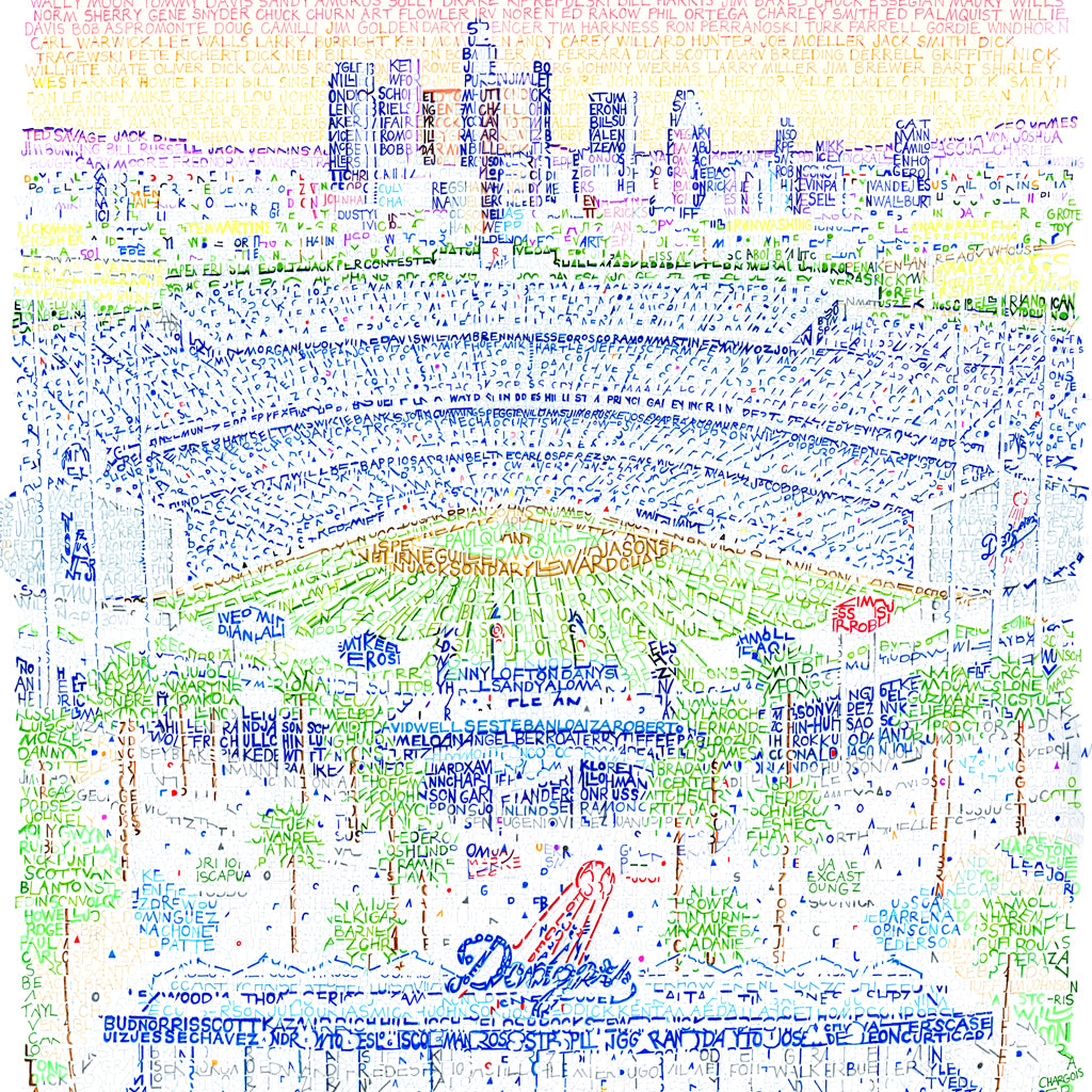 Dodger Stadium Word Art Poster | Dodgers Stadium Gifts & Decor