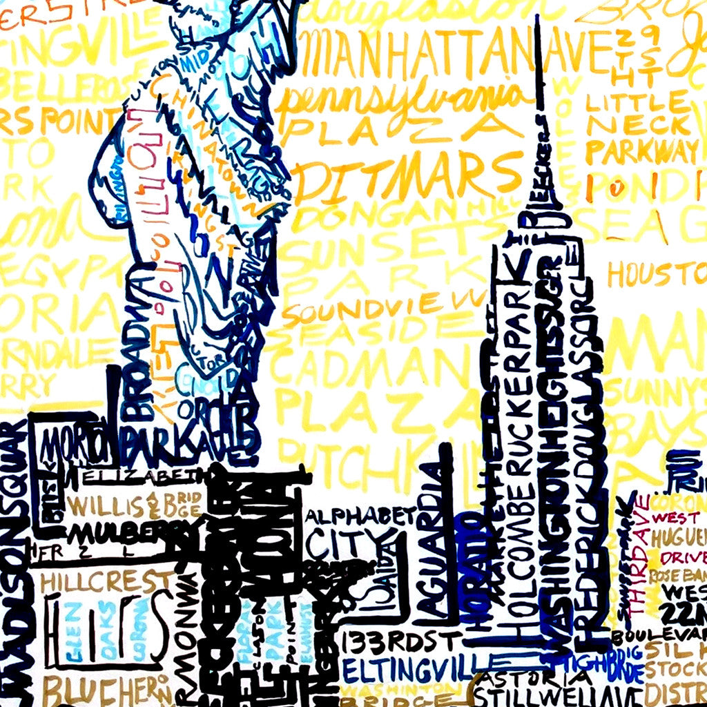 New York City Skyline | Framed NYC Wall Art | Art of Words