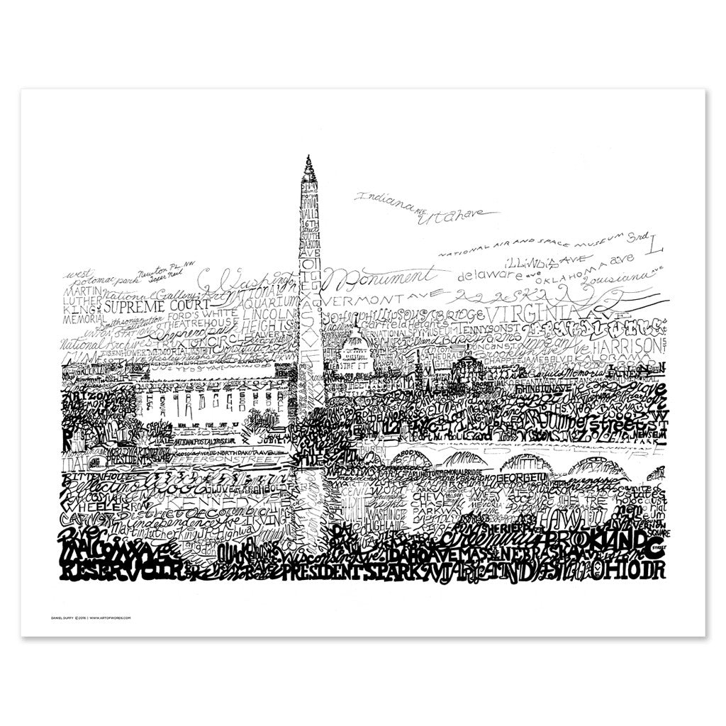 Washington DC Skyline Wall Art | DC Gifts | Art of Words